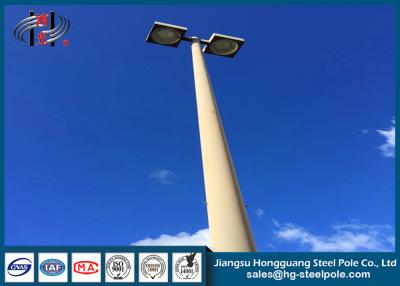China American Standard Q235 Conical Tubular Flood Light Poles Hot Dip Galvanized with Shoe Box light for sale