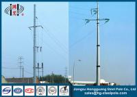 China Distribution Line Galvanized Electrical Power Pole / Power Transmission Poles Anti Rust for sale