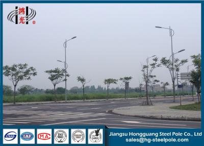 China Double Arms Street Lighting Pole Steel Tubular Pole for Residential Area Lighting for sale