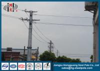China 35KV Zinc Coated Steel Electric Power Pole For Electric Transmission Line Overhead Project for sale