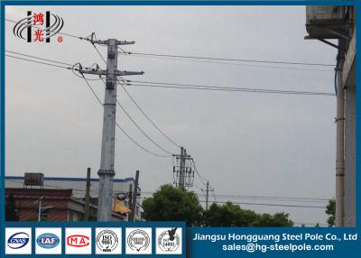 China 35KV Zinc Coated Steel Electric Power Pole For Electric Transmission Line Overhead Project for sale