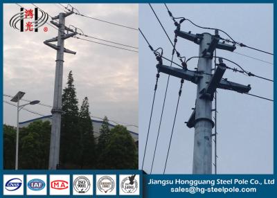 China Q235 Hot Dip Galvanized Electrical Power Pole with Climbing Ladder for sale
