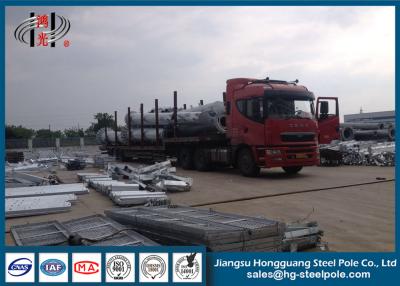 China Galvanized 25M 69kv Power Distribution Pole / Electrical Power Transmission for sale
