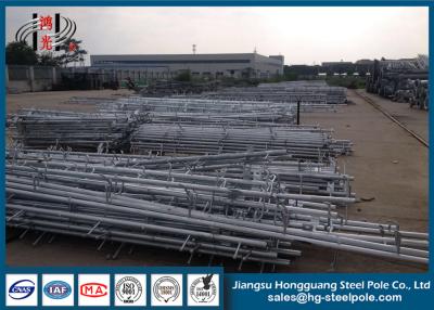 China Conical Electric Power Transmission Poles 5.0mm Thickness Steel Plate Three Sections for sale