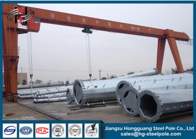 China Distribution Line Steel Electrical Power Post Q345 Bitumen Painted 110KV for sale
