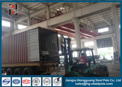 China H15M Double Circuit Electrical Power Pole With Bitumen Treatment , ISO 9001 for sale