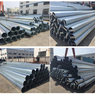 China Variable Diameter Tubular Steel Pole For Power Transmission And Street Lighting Applications for sale