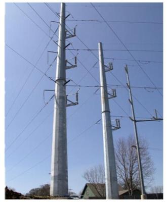 China Durable Hot Dip Galvanized Power Distribution Pole 25-55FT for sale