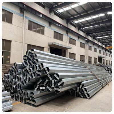 China 35FT Q355 Octagonal Hot Dip Galvanized Steel Pole For Electric Transmission Line for sale