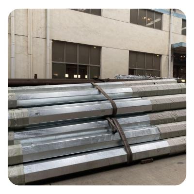 China 40 - 60FT Octagonal Steel Pole Electrical Power Pole For Transmission Line Project for sale