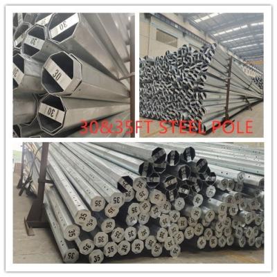 China 30-35ft NEA Standard Galvanized Steel Tubular Pole For Transmission Line Thickness 3-4mm for sale