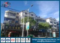 China H15m Hot Dip Galvanized Double Arm Street Lamp Pole Conical Shape For Highway for sale