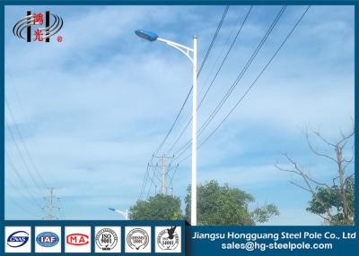 China ISO 9001 Steel Tubular Pole Single Arm Steel Power Pole With LED Lighting for sale
