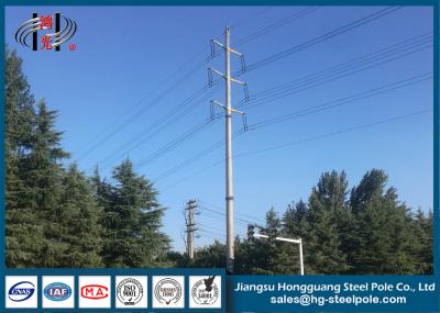 China 110KV Polygonal Pole , Galvanized Steel Pole For Electrical Power Distribution Line for sale
