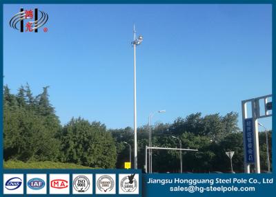 China 15m Height Q345 Floodlighting Steel Utility Poles With Platform For Stadium for sale