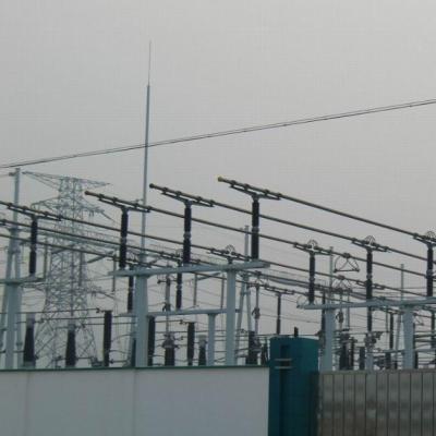 China Hot Dip Galvanizing Electrical Power Pole 40ft Height Silver Strong Durable Structure for sale