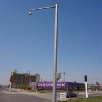 China Hot Dip Galvanized CCTV Camera Pole with 120 Km/h Wind Resistance and 1 to 10m Outreach Arms for sale