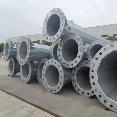 China Hot-Dip Galvanized Steel Power Pole with 86um Galvanization Thickness and 15-Year Warranty for Reliable Power Transmission for sale
