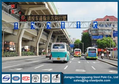 China RAL Powder Coating Telescopic Traffic Lighting Post Single Arms For Crossing Road for sale