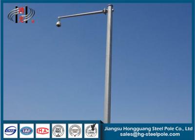 China Durable CCTV Camera Pole with 1 to 10 Meters Outreach Arms Hot Dip Galvanized and Power Coated for 120 Km/h Wind Resistance for sale