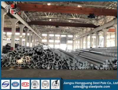 China Electrical Q345 Steel Tubular Pole Power Transmission Pole With Base Plate for sale