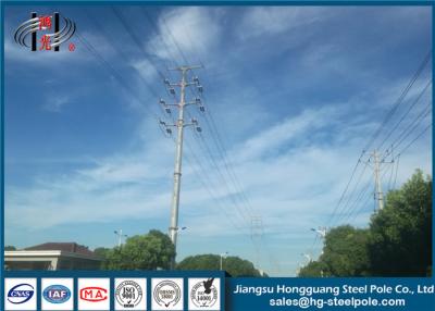 China Polygonal Q345 Hot Dip Galvanized Steel Pole Tapered For Power Transformation for sale