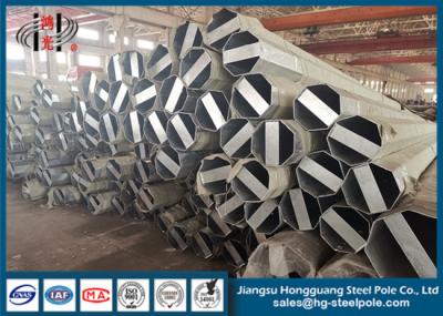 China 40FT 3.0mm Thick Q355 Steel Tubular Pole Galvanized And Bitumen Painted for sale