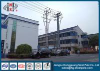 China 9m 30ft Power Transmission Poles Bitumen Painted 69kv Electric Steel Pole for sale