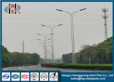China H8m Steel Conical Double Arm Street Light Poles With Hot Dip Galvanized for sale