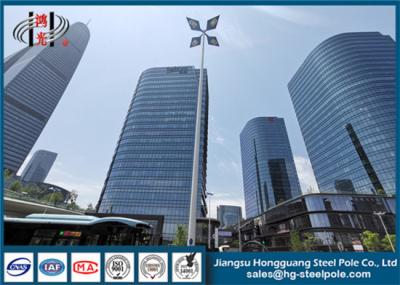 China Q345 H15m Painted High Mast Light Pole Polygonal Conical Shaped Steel for sale