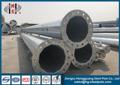 China Galvanized Electrical Steel Utility Pole , Tubular Steel Pole Polygonal Shape for sale