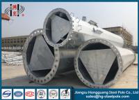 China 90FT Tapered Steel Tubular Pole With Bitumen Painted , 235-460Mpa Tensile Strength for sale