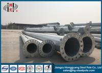 China 10M - 50M Hop Dip Galvanized Tubular Steel Pole 110kv Voltage Long Life for sale