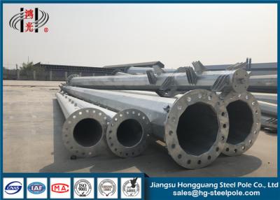 China 10M - 50M Hop Dip Galvanized Tubular Steel Pole 110kv Voltage Long Life for sale