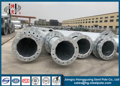 China Flange Connection Steel Electric Pole Hot Dip Galvanization Technique for sale