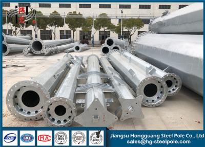 China Hot - Dip Galvanized Electrical Power Pole , Transmission Utility Power Pole for sale
