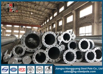 China Q460 ISO 460MPa Steel Electrical Power Line Pole With Cross Arm Galvanization for sale