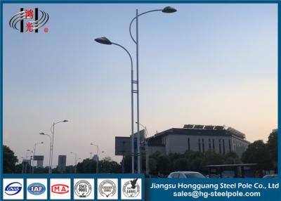 China Galvanized Stainless Lamp Pole Street Light Poles Single Or Double Arm for sale