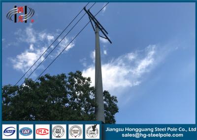 China Transmission Tubular Steel Electrical Power Pole Overlap / Flange Connection for sale