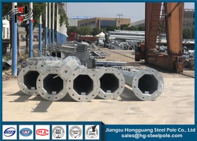 China Anti - Rust Painted Steel Tubular Pole Transmission Steel Post With Hot Dip Galvanized for sale