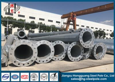 China Black Tar Painted Anti - Corrosive Galvanised Metal Pole Polygonal Q345 220KV for sale