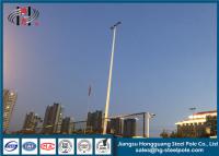 China Hop Dip Galvanized High Mast Light Pole With Template And Bracket , Long Life for sale
