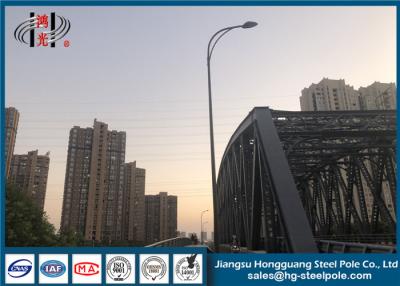 China Outdoor RAL Powder Coated Galvanized Street Light Poles Q345 Single Arm for sale