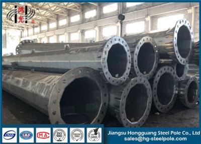 China Octagonal Electrical Power Steel Tubular Poles , Galvanised Metal Pole for sale