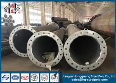 China Distribution Equipment Electrical Galvanized Steel Pole With Bitumen Painted for sale