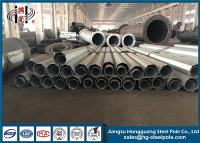 China Dodecagonal Octagonal Steel Conical Power Transmission Poles 25-40FT Direct Buried for sale