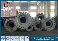 China Anti - Corrosive 10-220KV Steel Electric Power Poles With Flange Plate Q345 for sale