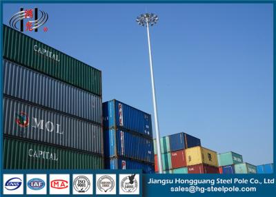 China 30M Steel Q345 Polygonal HDG High Mast Light Pole 4mm / 6mm / 8mm Thickness for sale