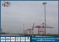 China Anti - Rust Powder Coated High Mast Flood Light Poles With Lifting System for sale