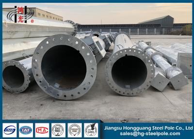 China Hot Roll Galvanized Hexagon Steel Tubular Pole For Electricity Distribution for sale
